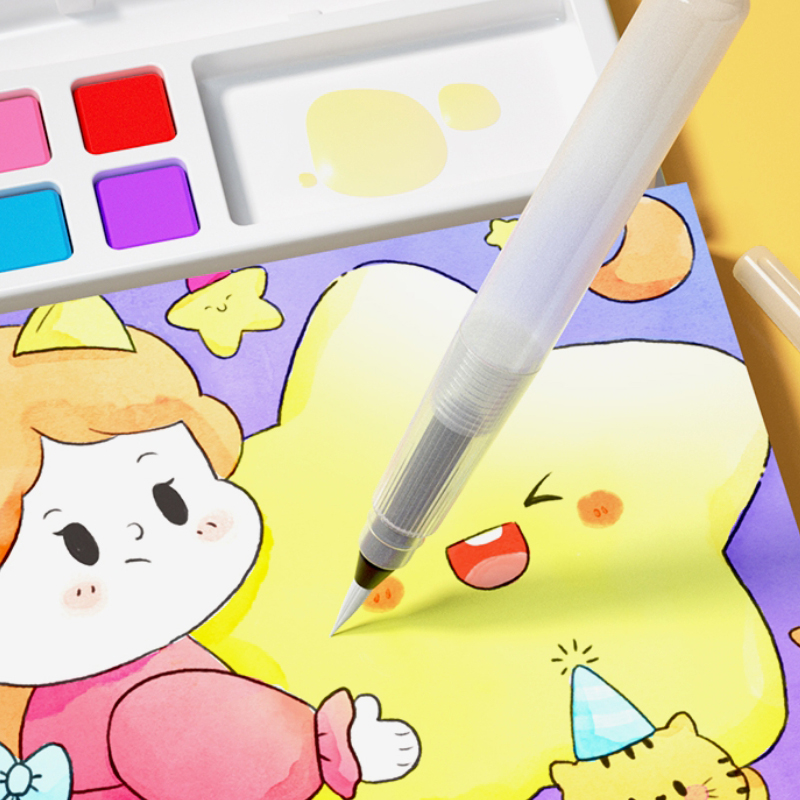 [Time learning] Creative watercolor children's coloring book with paint ...